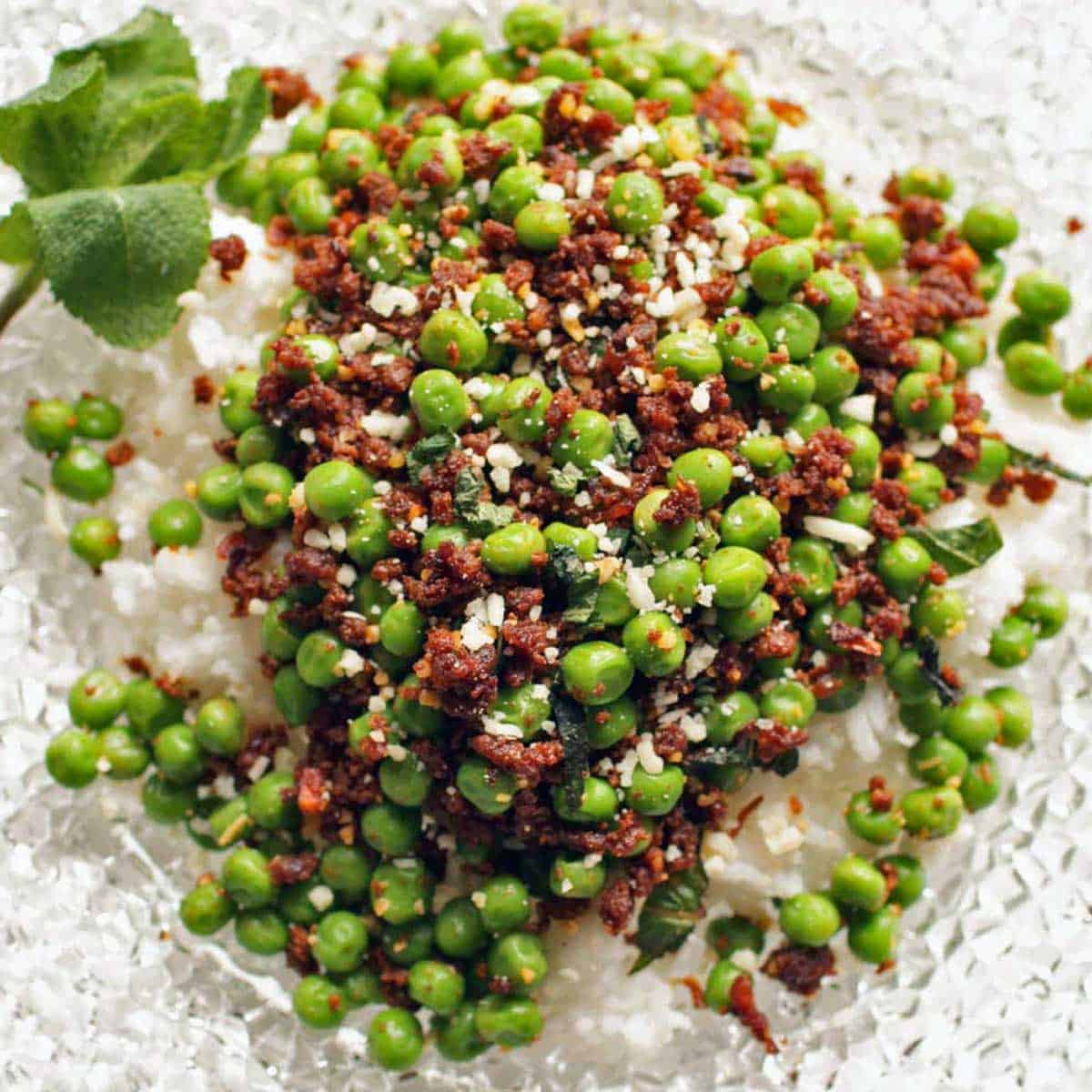 Spicy Peas With Mint For One - One Dish Kitchen