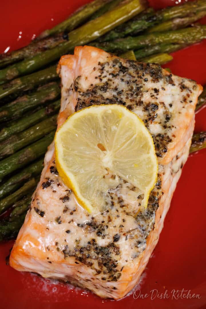 Sheet Pan Salmon And Asparagus For One - One Dish Kitchen