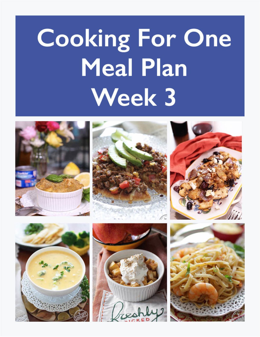 Meal Plan for One - Weekly Meal Prep - Week 3 - One Dish Kitchen