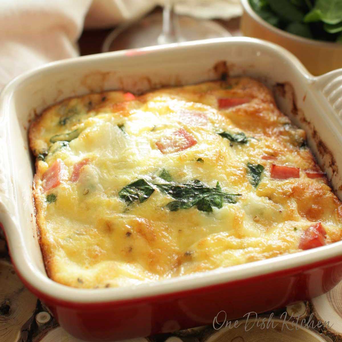 Crustless Spinach Quiche For One - One Dish Kitchen