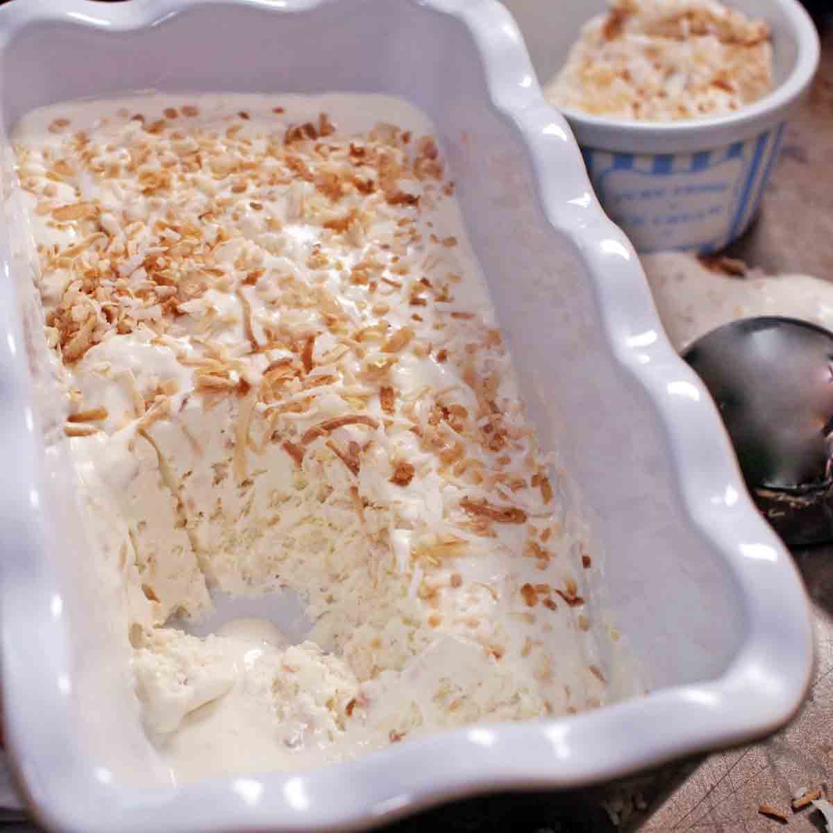 Small Batch Coconut Ice Cream - One Dish Kitchen