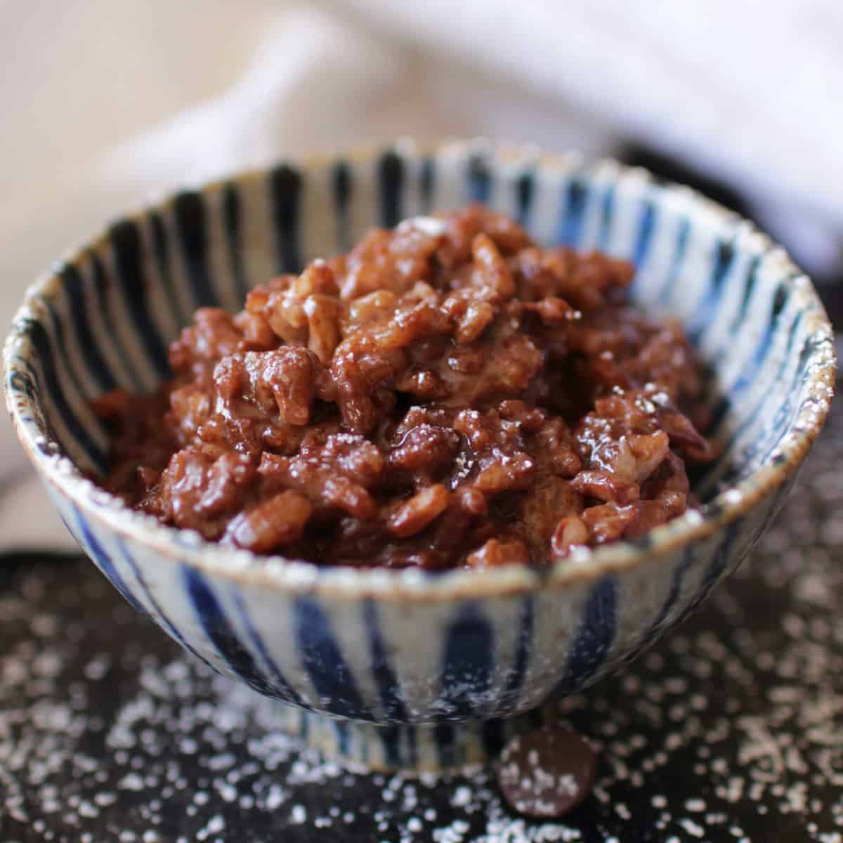 Chocolate Rice Pudding For One - One Dish Kitchen