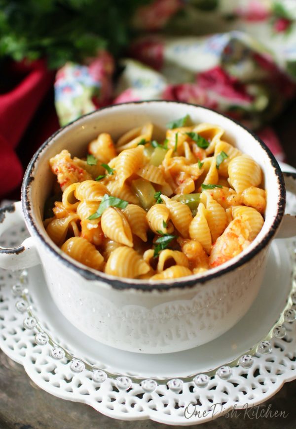 Crawfish Pasta Recipe - Single Serving - One Dish Kitchen
