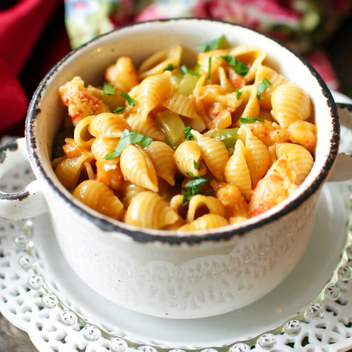 Crawfish Pasta Recipe - Single Serving - One Dish Kitchen