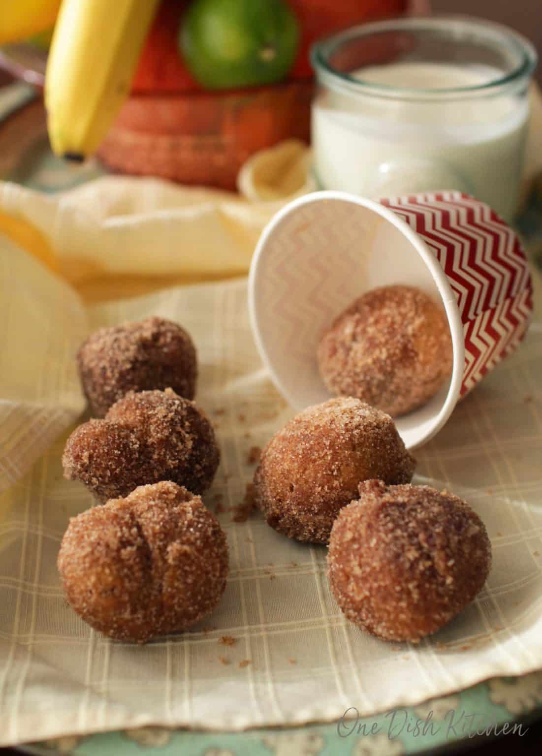 Small Batch Donut Holes - No Yeast - One Dish Kitchen