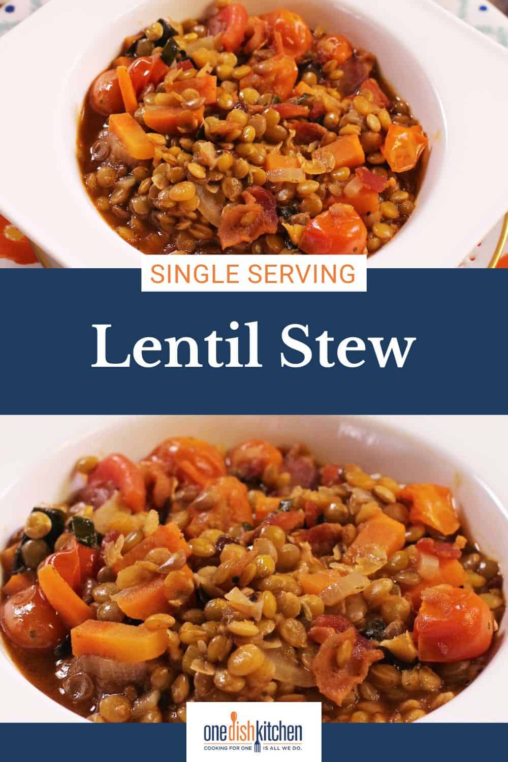Lentil Stew For One - One Dish Kitchen