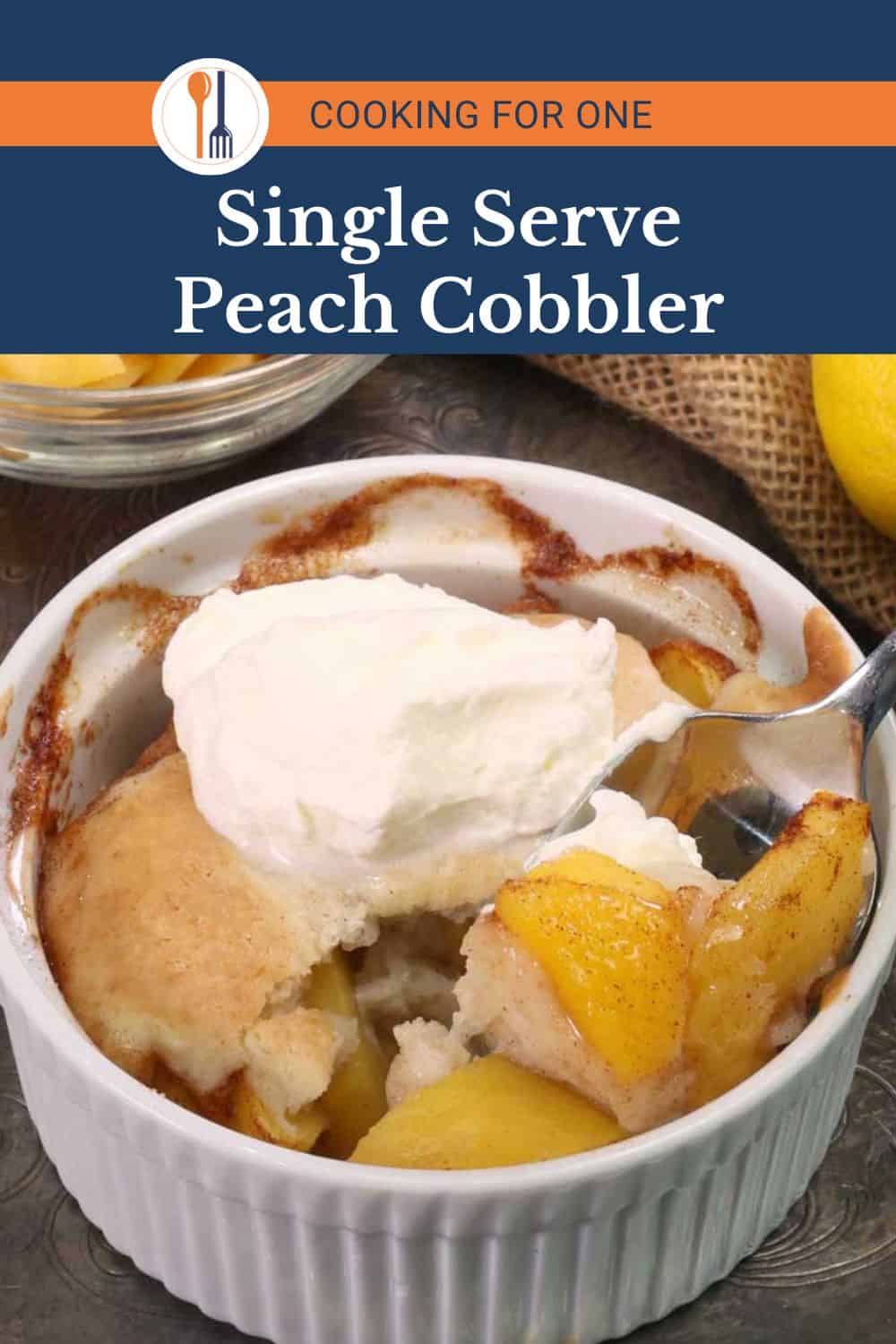 Mini Peach Cobbler For One - One Dish Kitchen