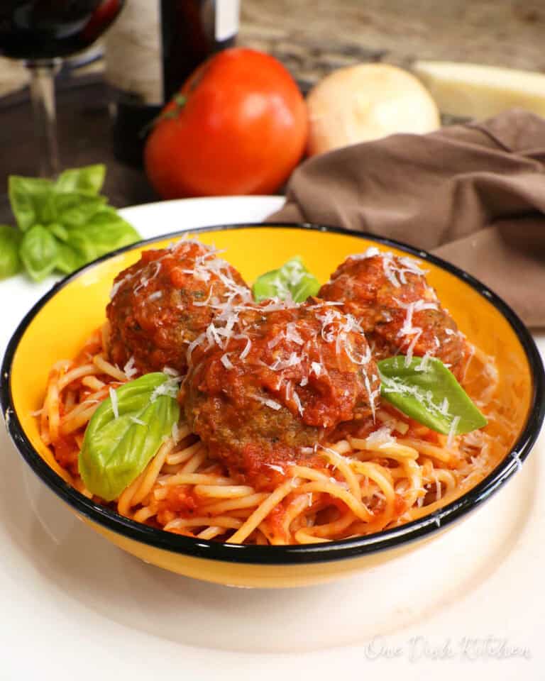 Spaghetti and Meatballs For One - One Dish Kitchen