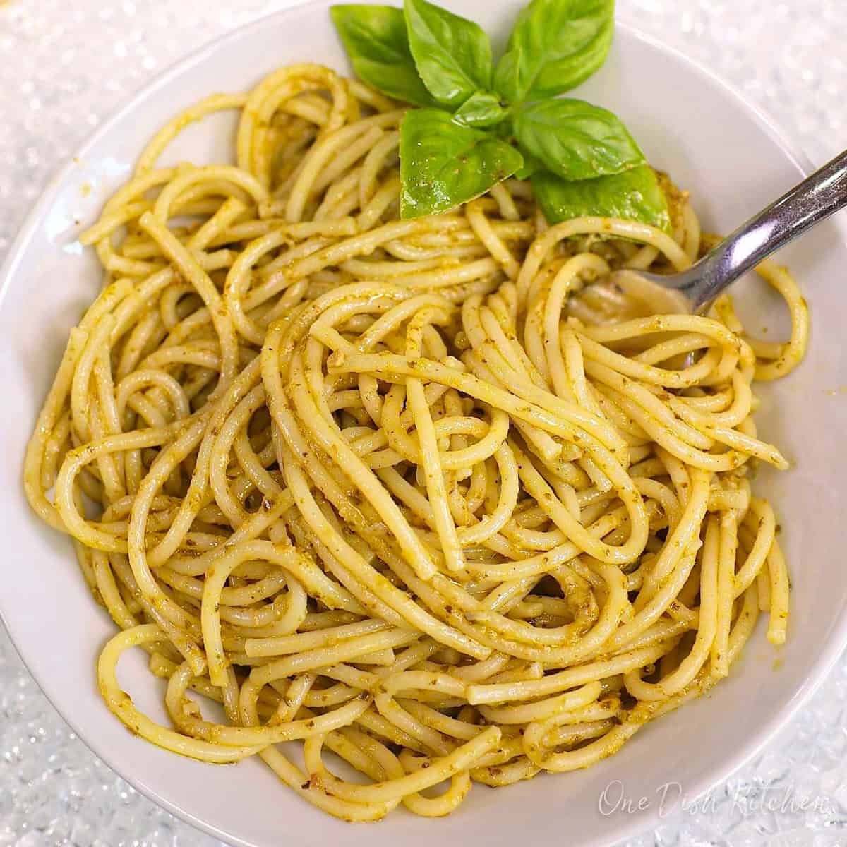 Pesto Pasta For One - One Dish Kitchen