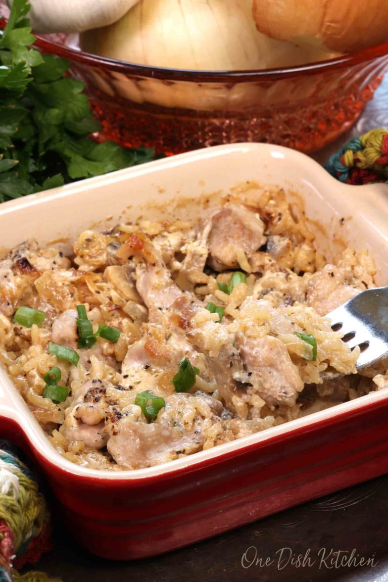 Chicken and Rice Casserole For One - One Dish Kitchen