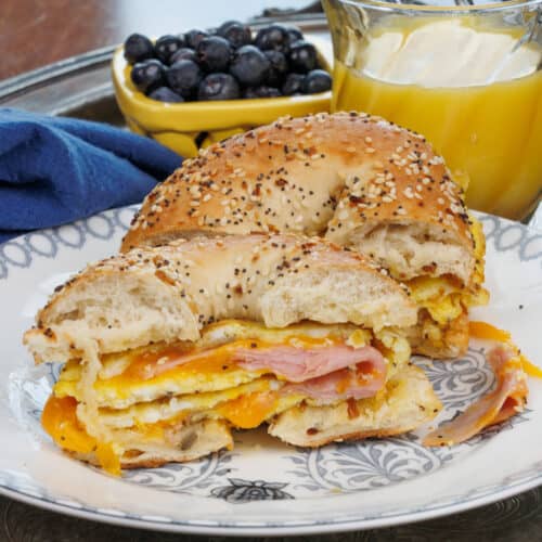 Breakfast Bagel Sandwich - 10 Minute Recipe - One Dish Kitchen