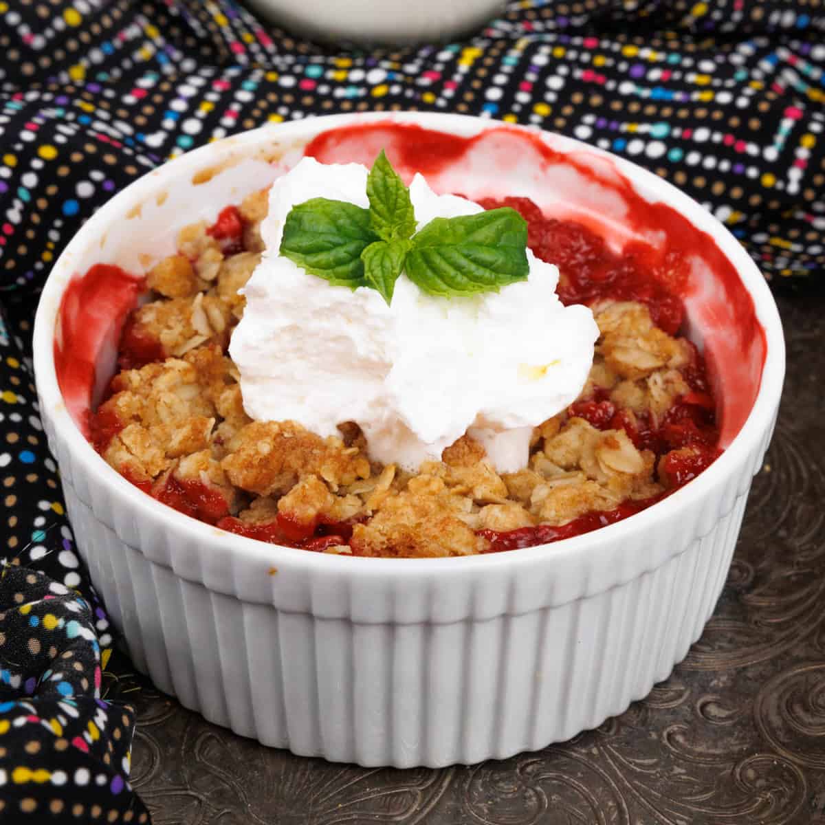 Strawberry Crisp For One - One Dish Kitchen