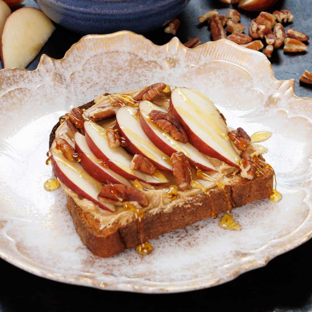 Peanut Butter Toast With Apples | One Dish Kitchen
