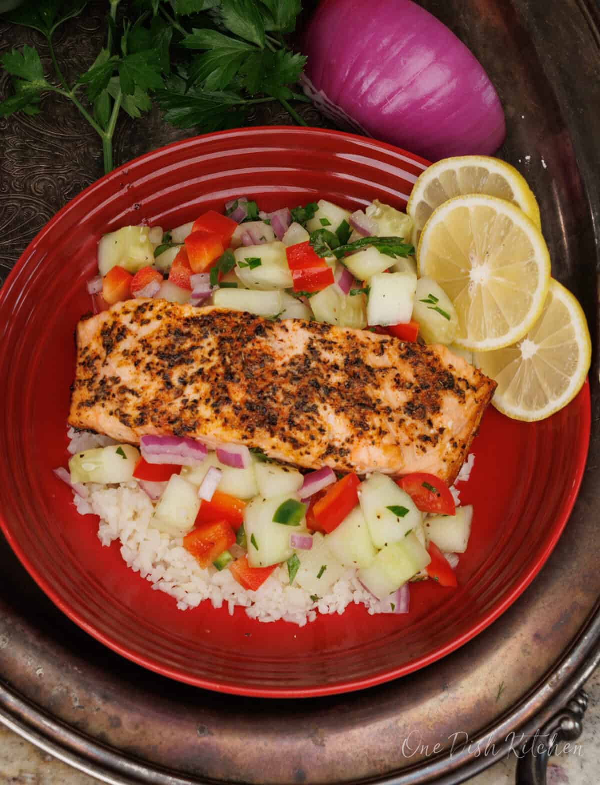 Salmon Rice Bowl Recipe | Single Serving | One Dish Kitchen