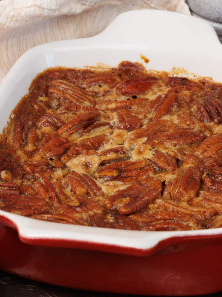 Crustless Pecan Pie Without Corn Syrup For One - One Dish Kitchen