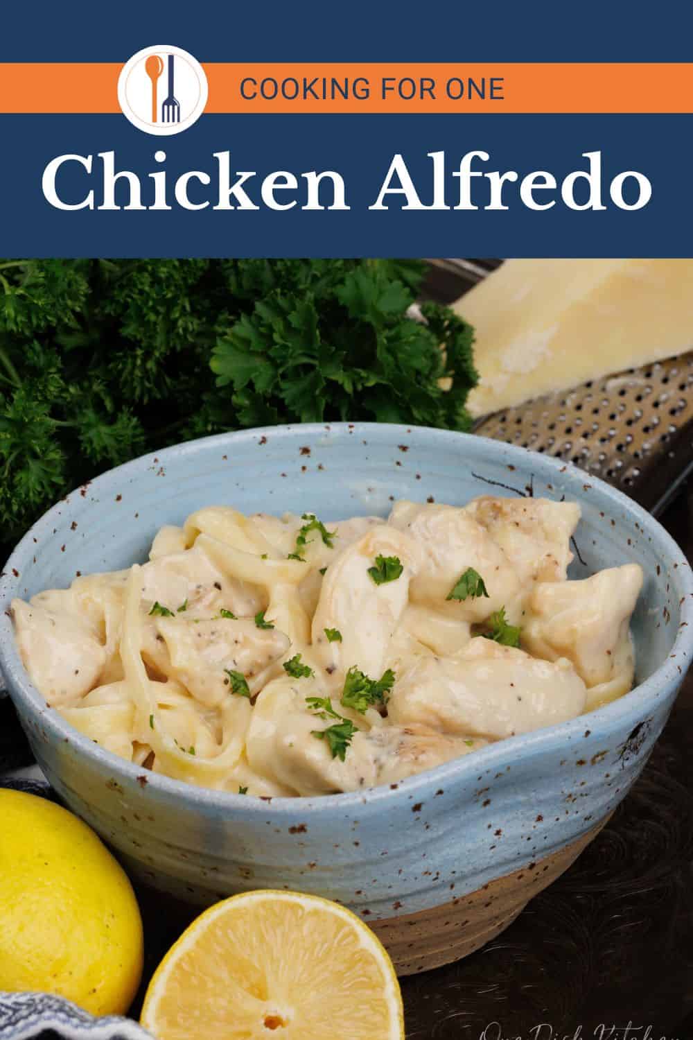Chicken Alfredo For One - One Dish Kitchen