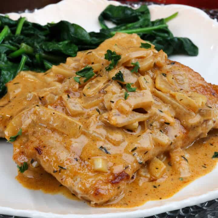 Smothered Pork Chops For One - One Dish Kitchen