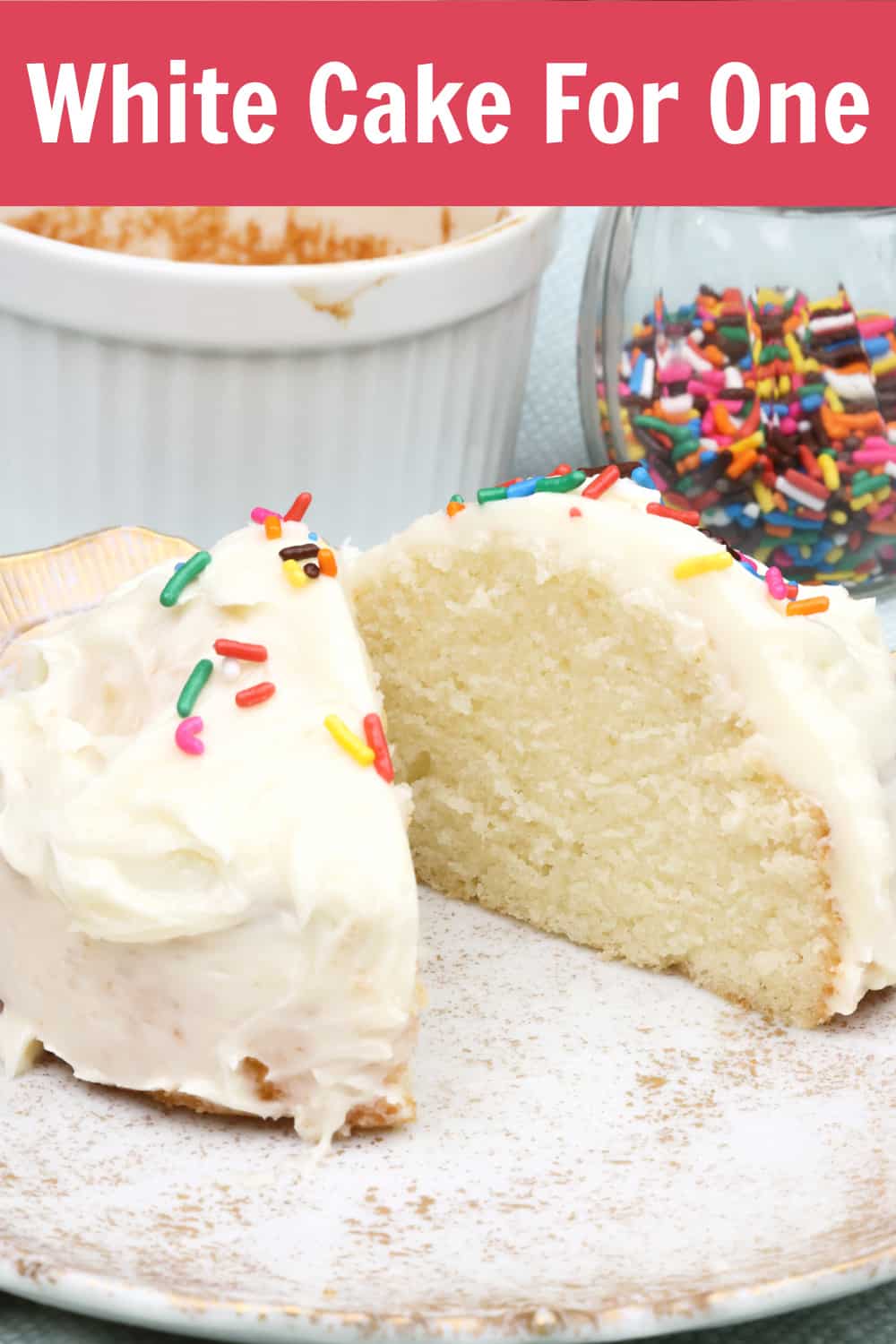 White Cake For One - One Dish Kitchen
