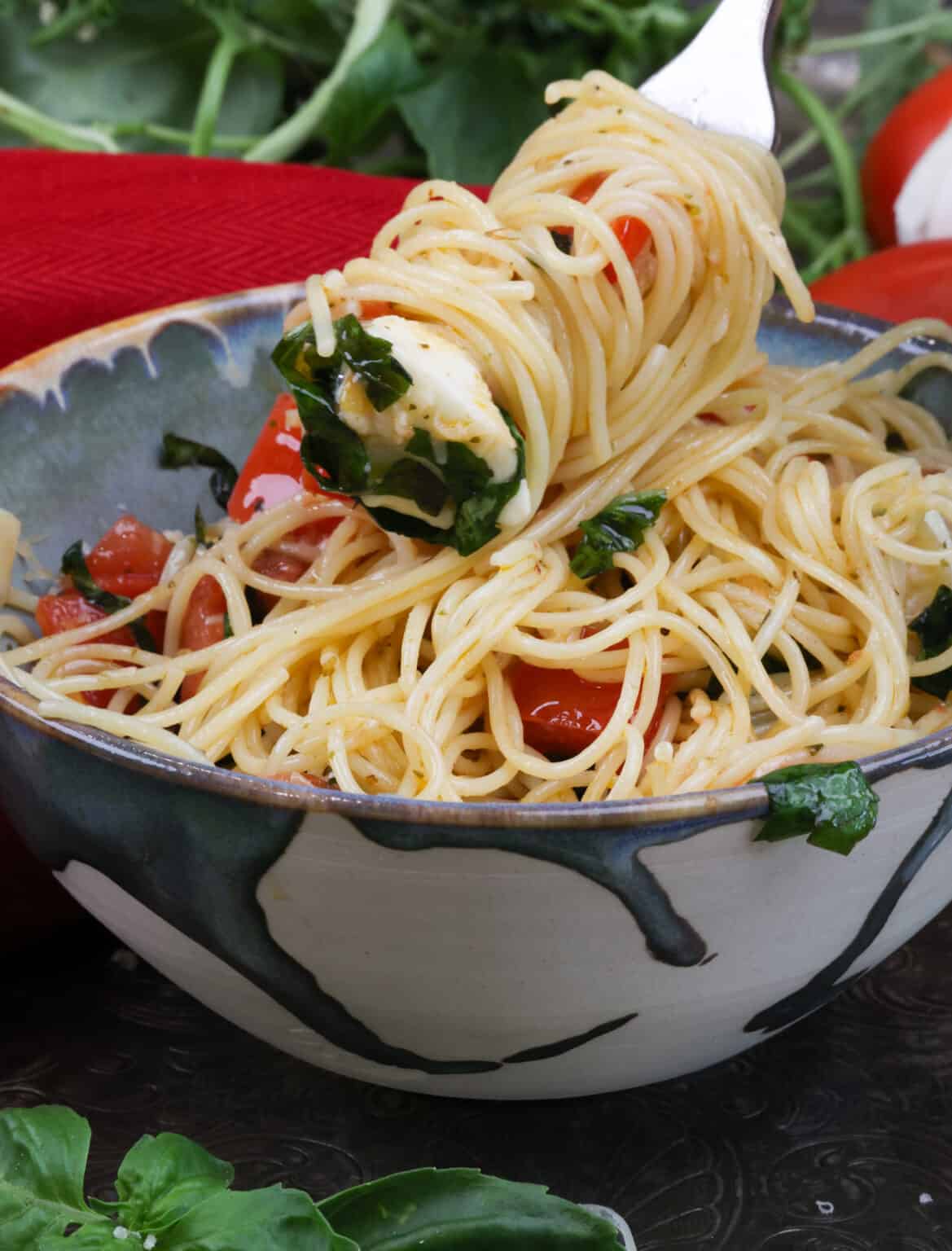 Caprese Pasta For One - One Dish Kitchen