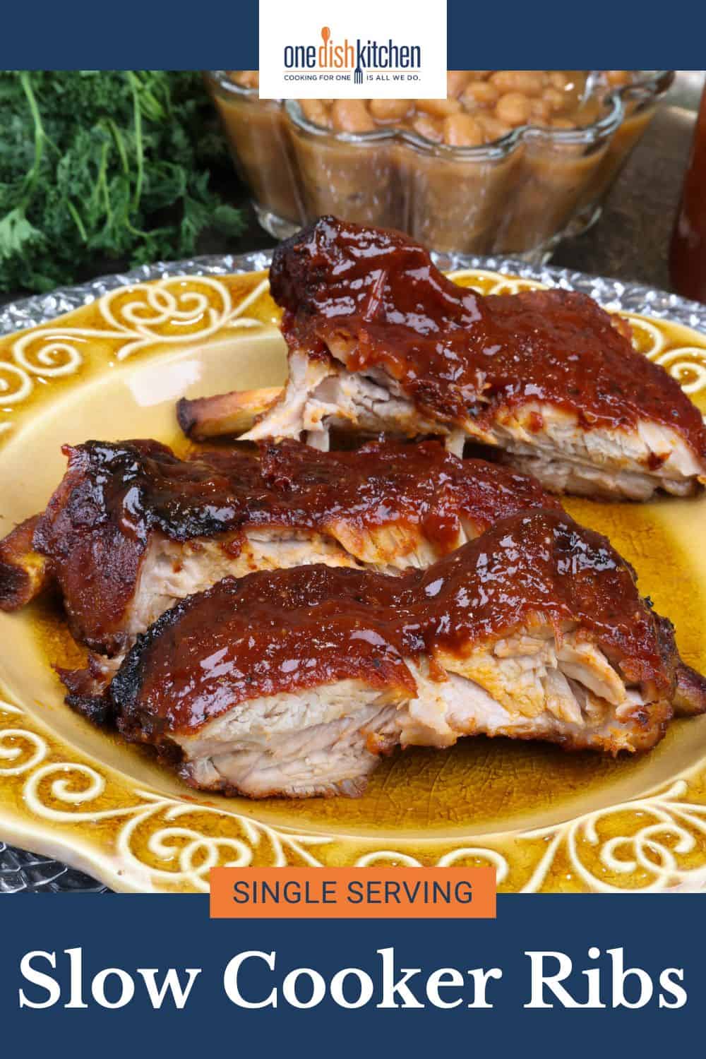 Mini Crock Pot Ribs For One - One Dish Kitchen