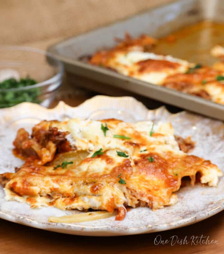 Small Sheet Pan Lasagna Recipe - One Dish Kitchen