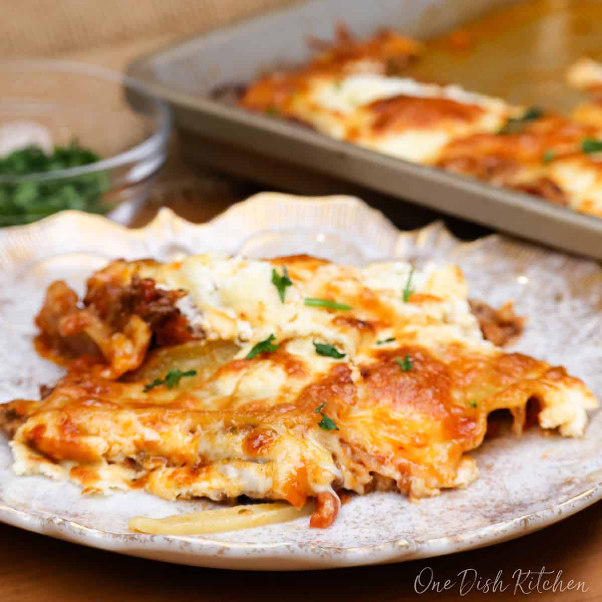 Small Sheet Pan Lasagna Recipe - One Dish Kitchen