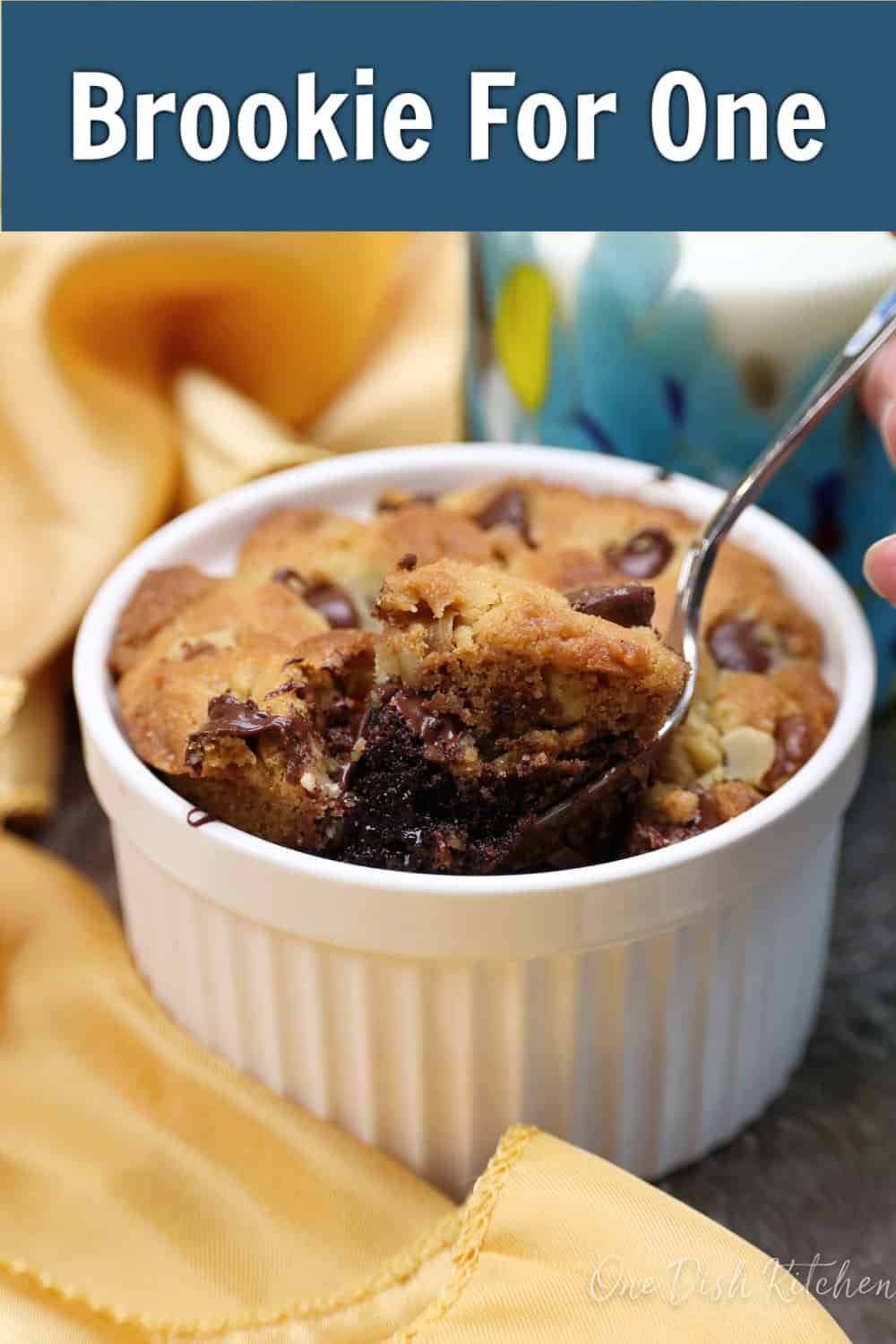 Single Serve Brookie Recipe - One Dish Kitchen