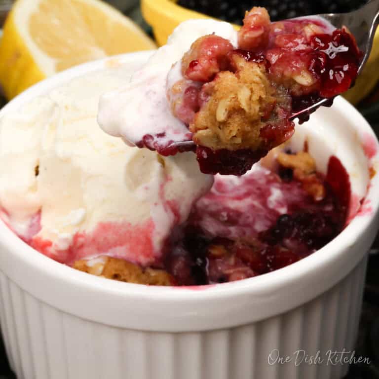 Blackberry Crisp For One - One Dish Kitchen