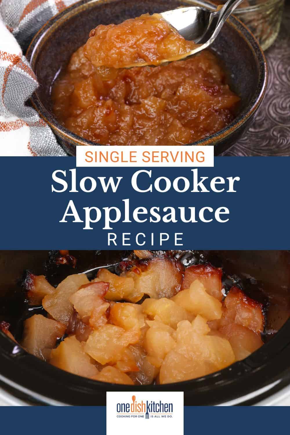 Mini Slow Cooker Applesauce For One - One Dish Kitchen