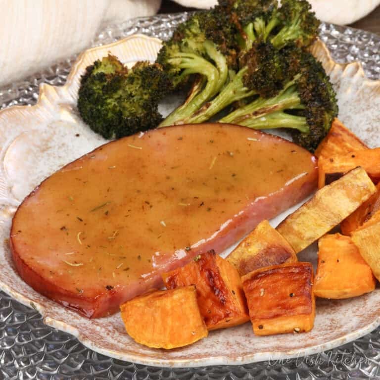 Baked Ham Steak Sheet Pan Meal - One Dish Kitchen